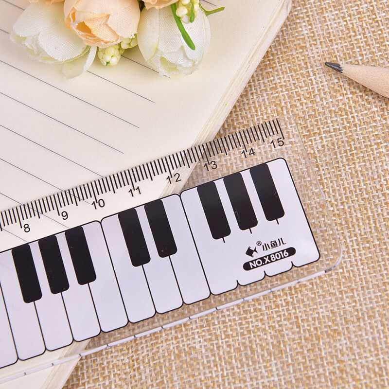 Creative Piano Keyboard Ruler 15cm 6in Musical Terms Black and White ...