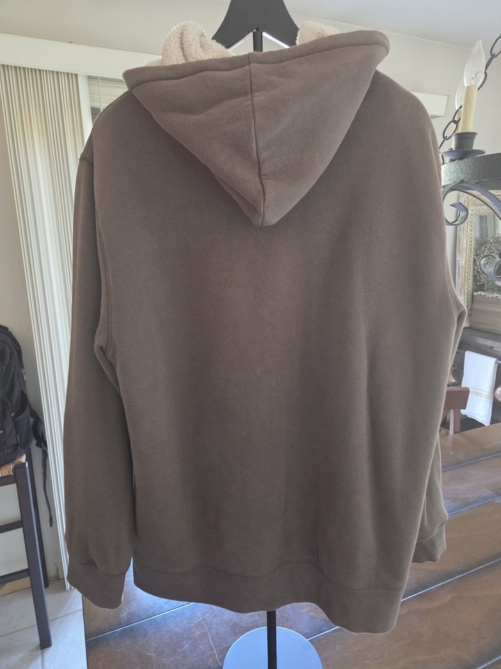 Timberland Full Zip Hoodie Sweatshirt Jacket Sherpa Lined Brown | eBay