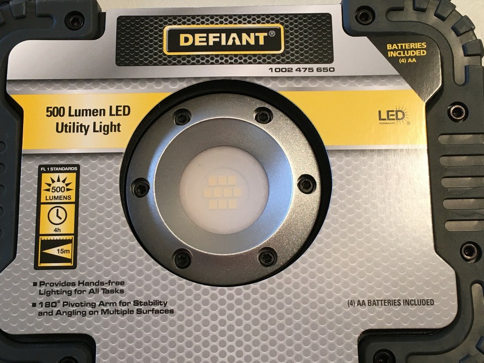 2 Defiant -Battery Operated Portable LED Utility & Emergency Lights ...