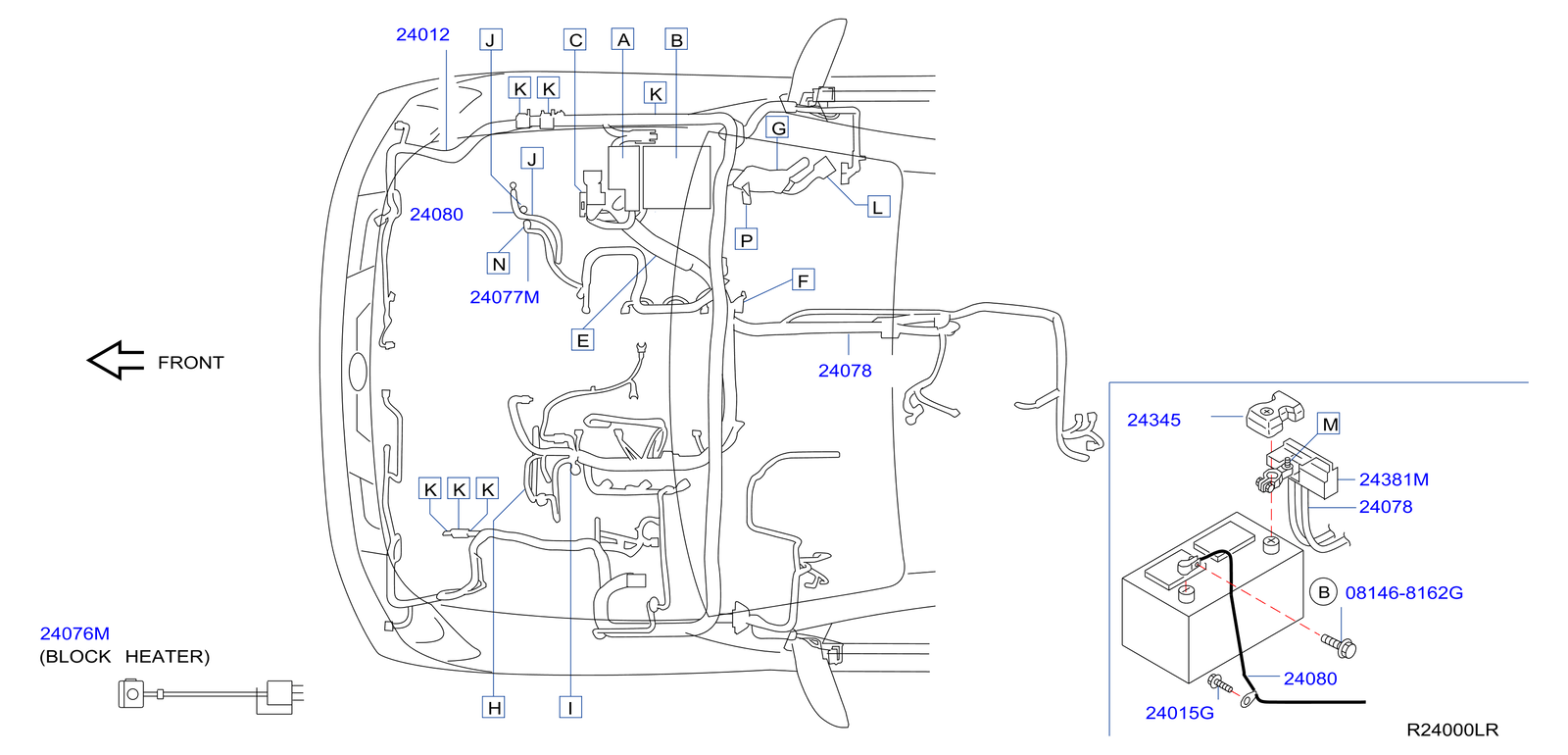 Genuine+Nissan+Harness+Front+Door+Right-hand+24124-9FR0C for sale ...