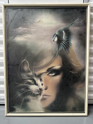 Verkerke Luc Genot Cat Woman Fantasy Art Poster 1980’s Netherlands 34 ...