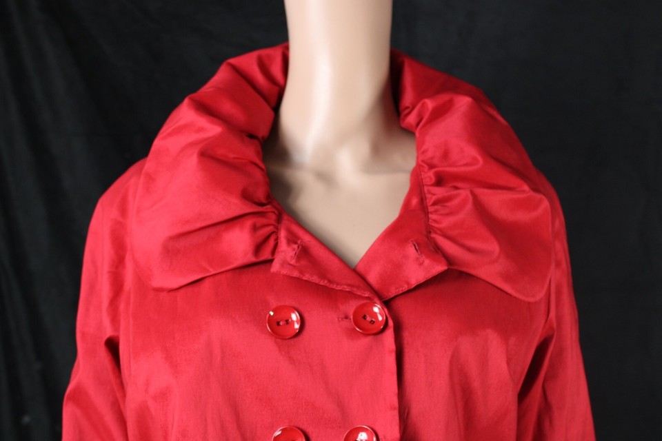 Samuel Dong Red Ruffle Collar Jacket - Size M | eBay