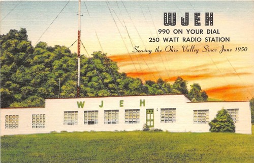 D47/ Gallipolis Ohio Postcard c1950s WJEH Radio Station 990AM Office ...