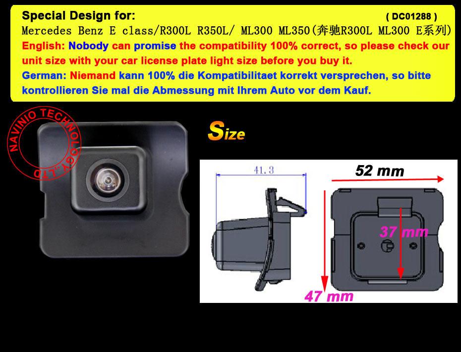 Sony CCD For Benz E R ML class R300L R350L ML300 ml350 car rear view ...
