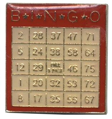 Pack of 3 Bingo Card Bike Motorcycle Hat Cap Lapel Pin HP1824 | eBay