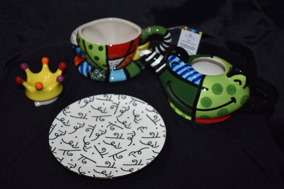 ROMEO BRITTO For Giftcraft Ceramic Tea For One Frog Prince Teapot ...