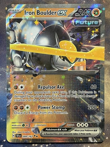 Pokémon TCG Iron Boulder ex SV05: Temporal Forces 099/162 Holo Double ...