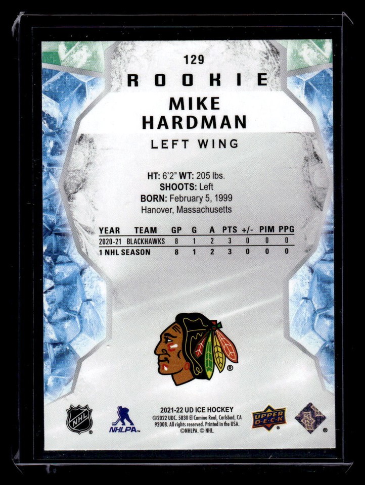 2021 UD Ice Green Parallel Rookie RC Mike Hardman #129 Chicago ...