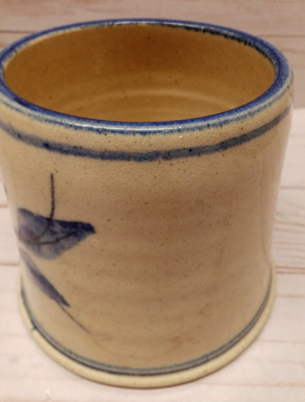 VINTAGE POLLY POTTERY BLUE STONEWARE BUTTER KEEPER: BOULDER, CO | eBay