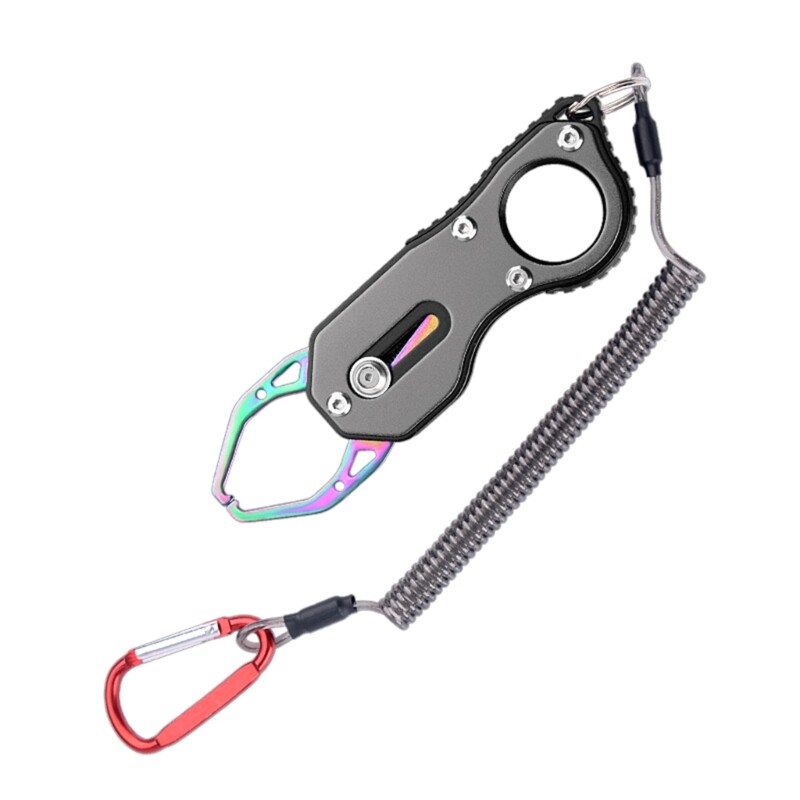 Fish Lip Gripper with Lanyard Portable Fish Holder Tool for Freshwater ...