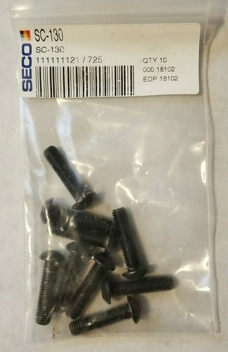 9 New SECO SC-130 SC130 Button Head Cap Screws EDP 18102 | eBay