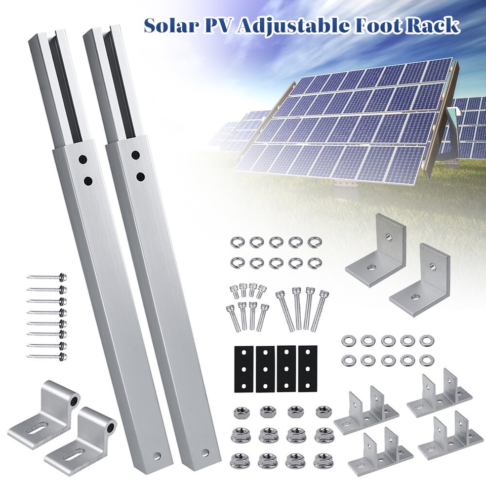 Pair Solar Panel Stand Mounting Brackets Adjustable Tilt Mount Fixing ...