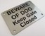 Beware of Dog Keep Gate Closed Sign Plaque Close Shut Outdoor Rated ...