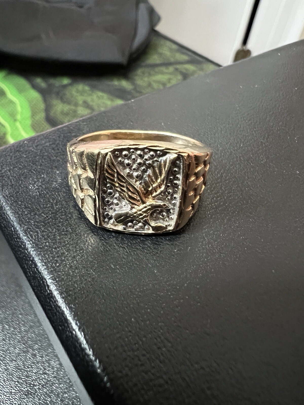 10K Gold Eagle Ring - Gem
