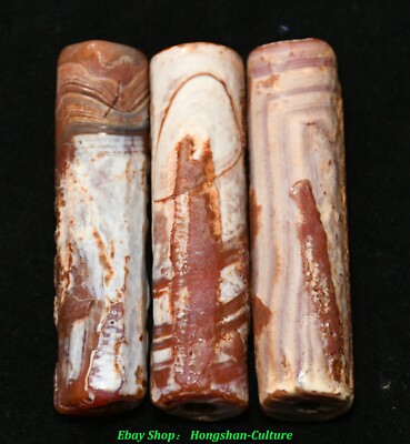 2.7'' Rare Old Chinese Dynasty Agate Pattern Yucong Yu Cong Zong 3 ...
