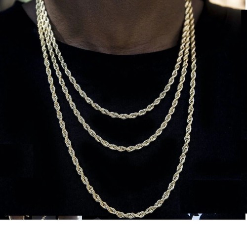 18K Gold Filled 16"- 32" Tarnish-Resist Classic Diamond-Cut Rope Chain ...