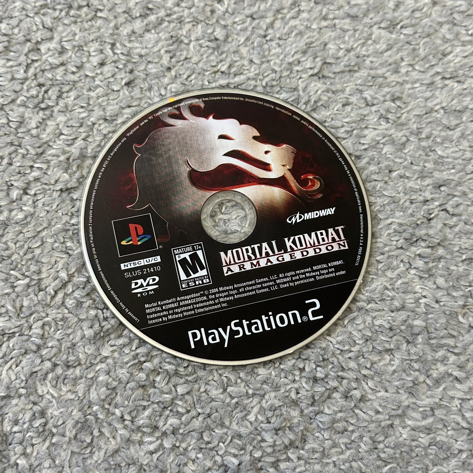 Mortal Kombat: Armageddon Playstation 2 PS2 Black Label Disc Only ...