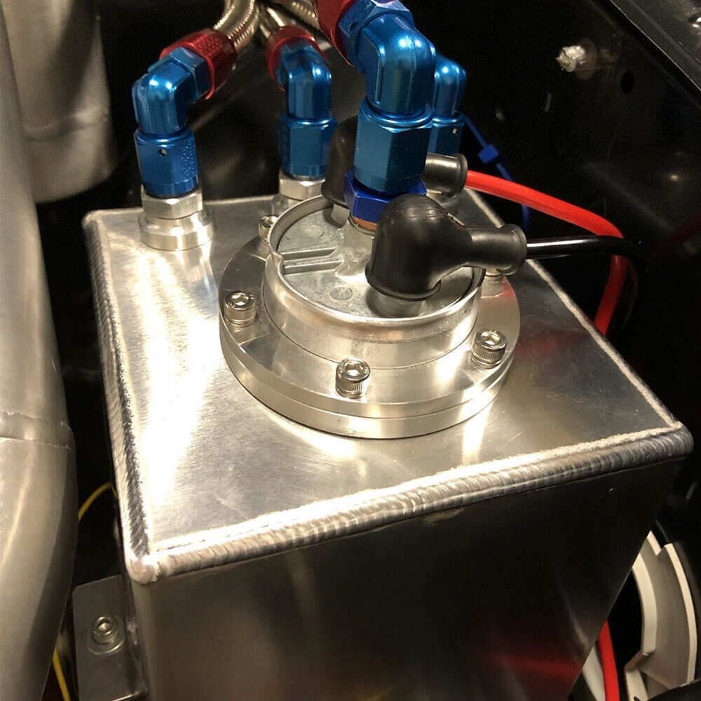 2L Aluminum High Flow Swirl Fuel Surge Pot Tank AN6 For 044 External ...