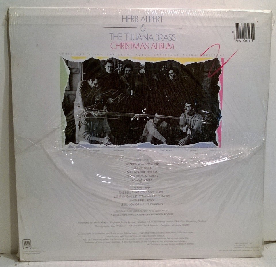 HERB ALPERT & THE TIJUANA BRASS Christmas Album '81 A&M reissue of '68 ...