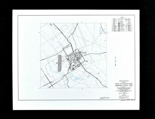 Texas Map Robertson County Hearne Plan Airport Gold Course Railroad ...