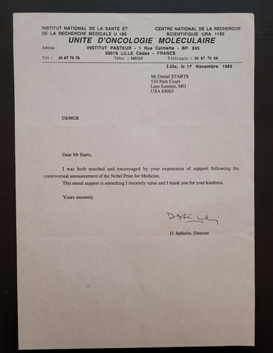 Extremely Rare D. STÉHELIN TLS 1989 Nobel Prize Controversy Cancer ...