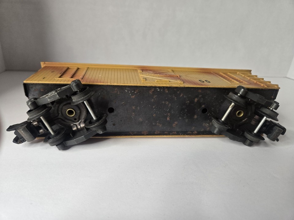 FOR PARTS ONLY Broken American Flyer 24565 Flat Car 24055 Gold Belt ...