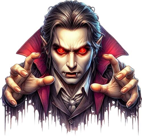 Colour Halloween Gothic Vampire Wall Art Bedroom Campervan Vinyl ...