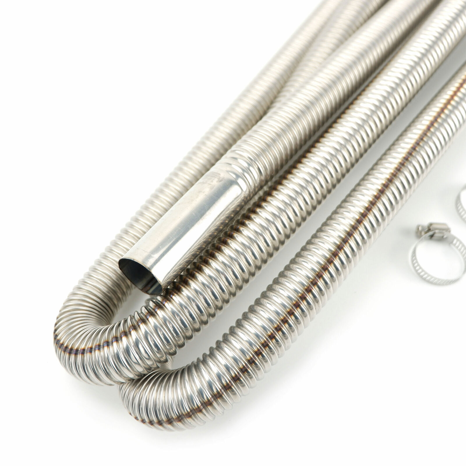 60cm - 300cm Air Diesel Heater Exhaust Pipe Gas Vent Hose extend Silver ...