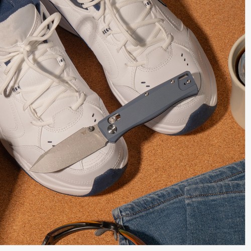 Couteau Flytanium BEEF Blue Lame Drop Point Acier D2 Manche G-10 ...