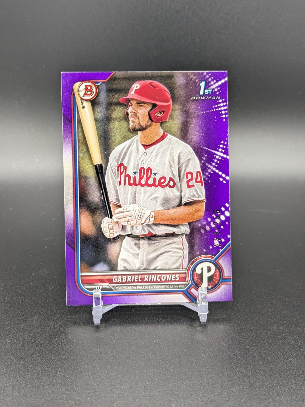 Gabriel Rincones Phillies 2022 Bowman Draft Purple #'d 223/250 #BD-142 ...