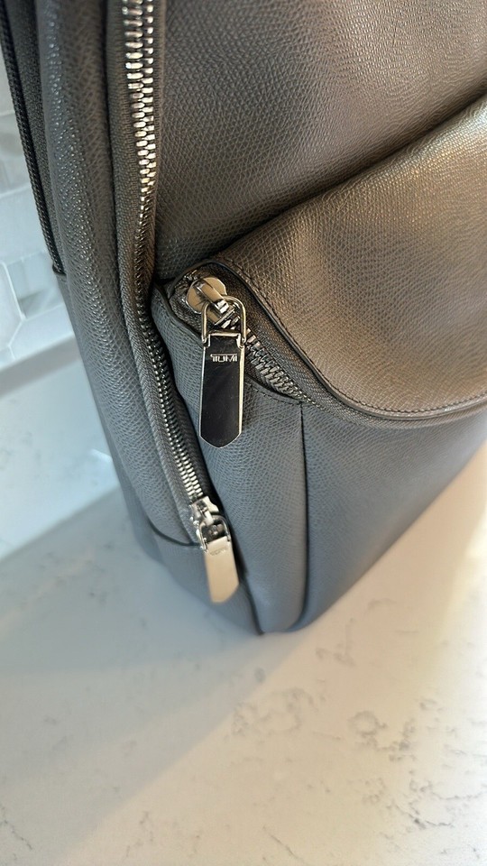 Tumi Sinclair Gray Leather Backpack Laptop Bag | eBay