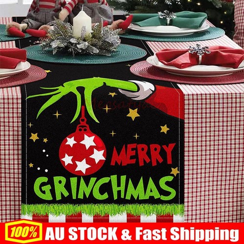 Christmas Grinch Table Runner Tablecloth Christmas Home Dinning Table ...