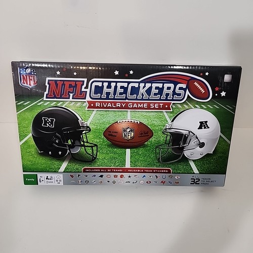 NFL Championship Checkers Set with Reusable Team Stickers New in Sealed ...