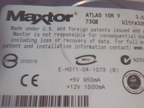 Hard Drive Disk SCSI Maxtor Atlas 10K V 8D073J002495E E-H011-04-1073 ...