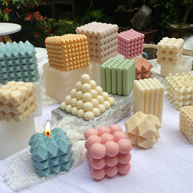 DIY Candles Moulds Soy Wax Candle Molds Aromatherapy 3D Soap Silicone ...