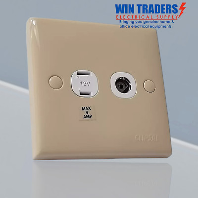 Clipsal Caravan/ Motorhome 12V 2 Pin & Aerial Socket Desert Sand | eBay UK