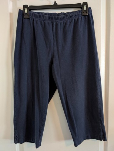 Basic Editions Womens Navy Casual Capri Stretch Pants - Medium | eBay