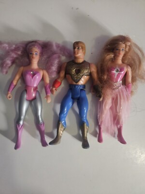 Vintage 1980's She-Ra Lot Of 3 Action Figures MOTU Bo Glimmer Angelica ...