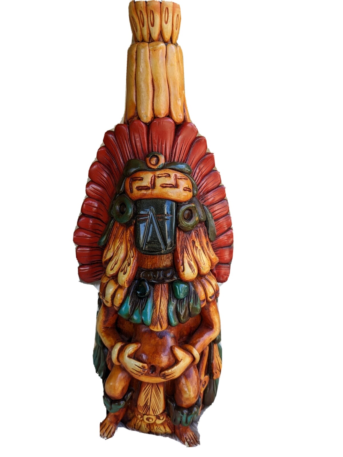MEXICAN AZTEC MAYAN FOLK ART FIGURAL Bottle Sculpture | eBay