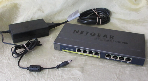 Netgear ProSafe GS108P 8-Port Gigabit PoE Ethernet Switch UNIT w / PLUG ...