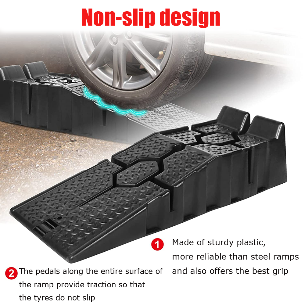 2PCS Heavy Duty 2.5 Ton Car Vehicle Lifting Ramps Garage Workshop Ramp ...