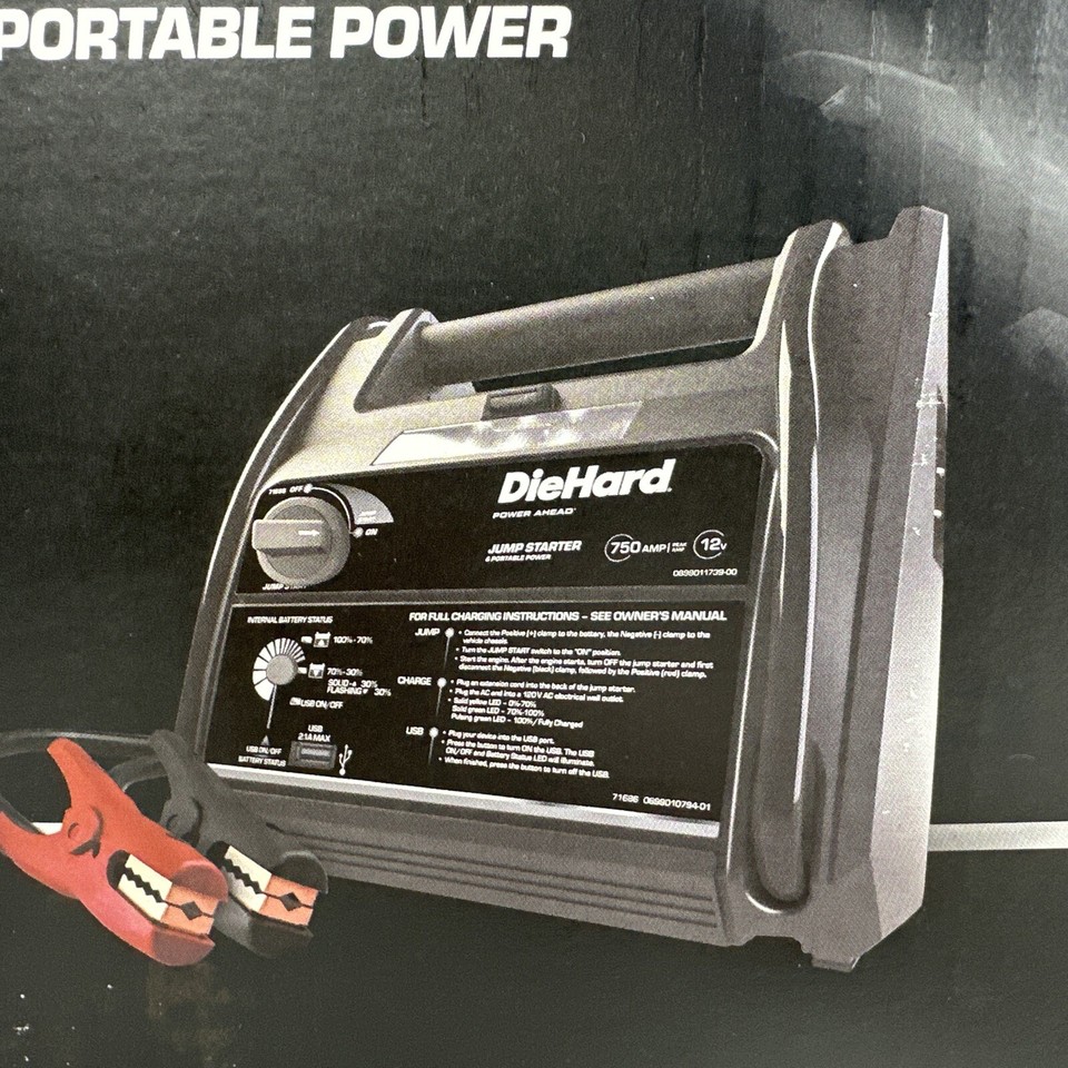 New DieHard Automatic 12v 750 amps Handheld Portable Battery Jump ...