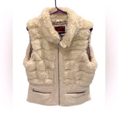Celsius Premium Jacket Vest 100% Vegan Furs Cream Color Women’s Size XL ...