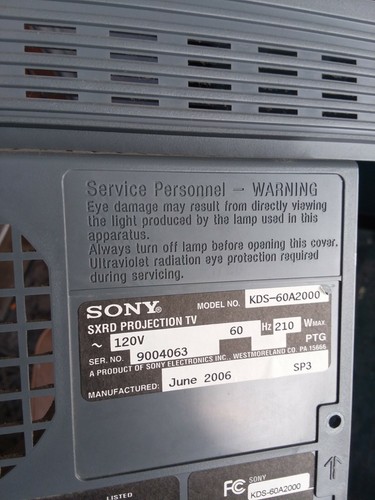 Sony OEM Ballast / Power Supply Block 1-468-936-13 KDS-60A2000 | eBay