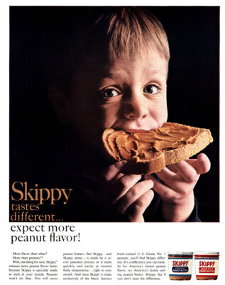 1966 Skippy Peanut Butter: Tastes Different Vintage Print Ad | eBay