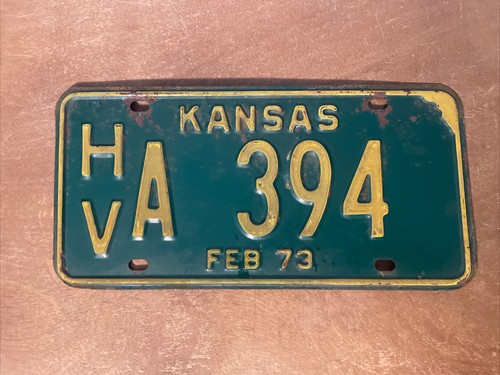 1973 Kansas License Plate # HV A 394 Harvey County | eBay