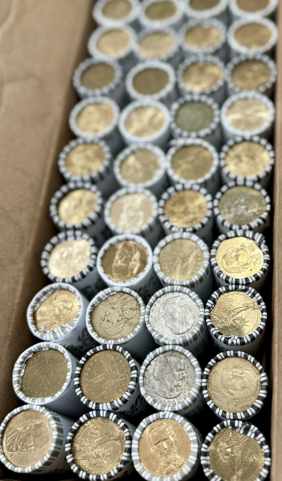 *LOWEST PRICE* (2) Unsearched Rolls US Dollar Circulated Coins (2 Rolls ...