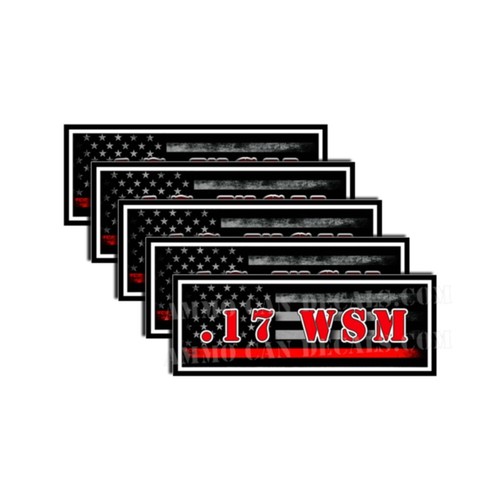 .17 WSM Ammo Can Decal Gun Ammunition Box Sticker Red Line American ...