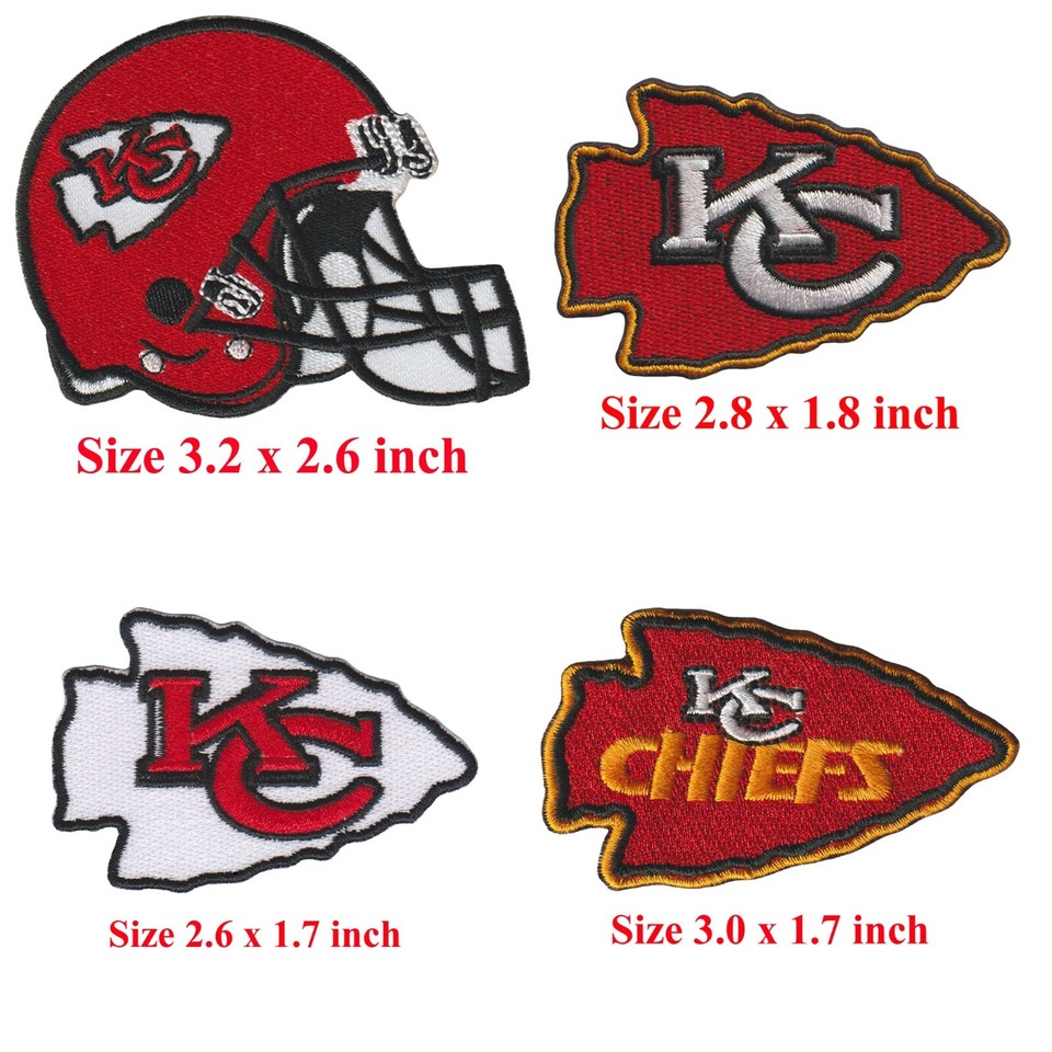 7 pcs Kansas City Chiefs Football Logo Sew Embroidered Iron On Patch ...