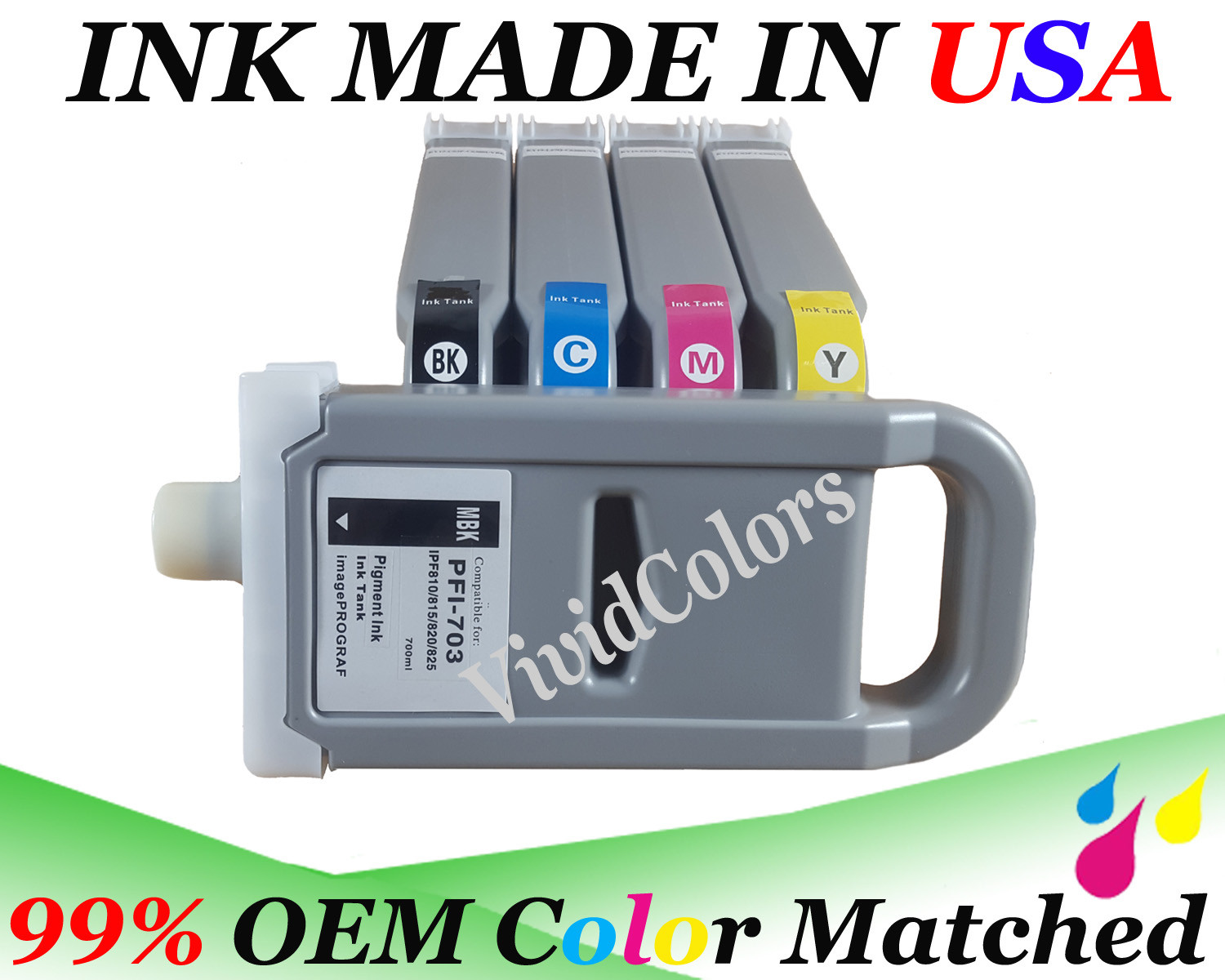 5 new Compatible Cartridge canon PFI-703 iPF810 815 820 825 700ml mfp ...